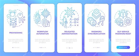 Premium Vector Management Of Identities Blue Gradient Onboarding Mobile App Screen