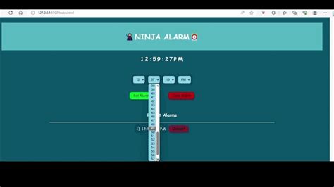 Ninja Alarm Clock Using Html Css And Java Youtube