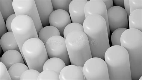 Moving Up And Down Cylinders Design Animation With Moving 3d Round Shaped Cylinders Stock