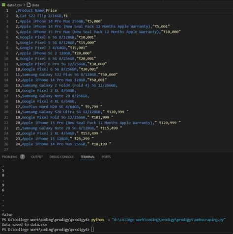 Prodigy Infotech Software Dev Task 5 Webscraping Using Python And