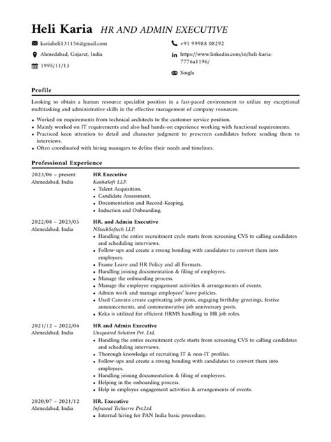 heli karia resume pdf recruitment human resource management