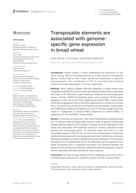 Pdf Transposable Elements Are Associated With Genome Specific Gene