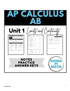 AP Calculus AB Unit Limits And Continuity Guided Notes With Key
