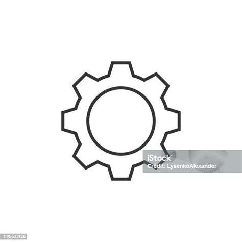 평평한 스타일의 기어 벡터 아이콘입니다 흰색 격리 된 배경에 톱니 바퀴 그림입니다 기어 휠 톱니바퀴 비즈니스 컨셉 개념에 대한 스톡 벡터 아트 및 기타 이미지 Istock