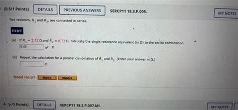 Solved [0 5 1 Points] Details Previous Answers Sercp11
