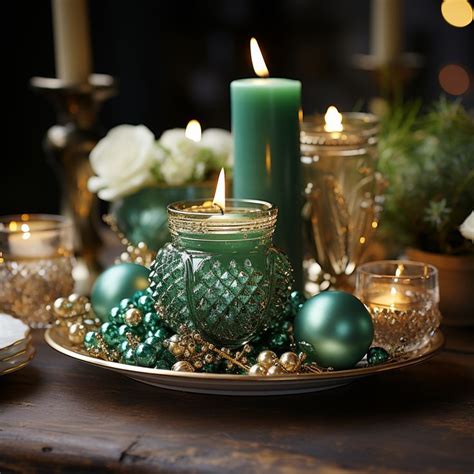 Green Christmas Table Decor