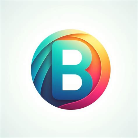 Premium Photo B Initial Gradient Colorful Logo