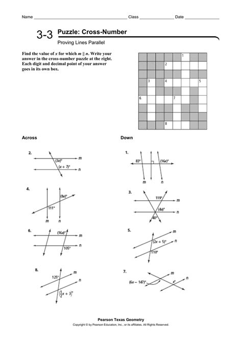 Proving Parallel Lines Worksheet With Answers