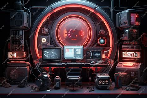 Premium Ai Image Futuristic Computer Gaming Setup Pc High