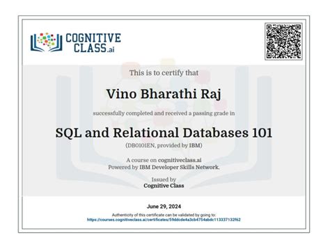 Vino Bharathi Raj On Linkedin Ibm Sql Relationaldatabases