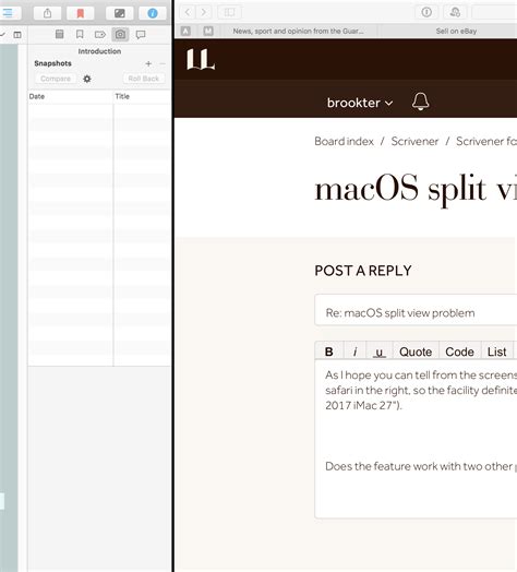 Macos Split View Problem Scrivener For Macos Literature And Latte Forums