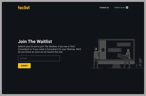 Waitlist Template Design For TSCList On Behance