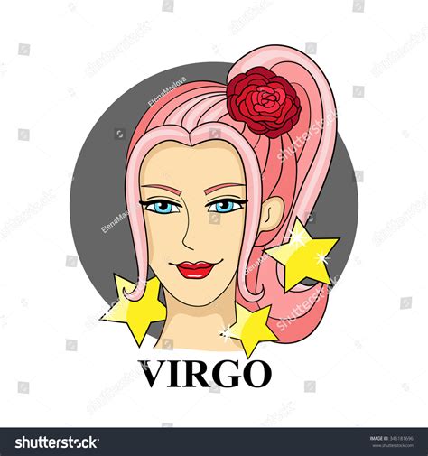 Virgo Zodiac Sign Astrological Symbol Illustration Stock Vector