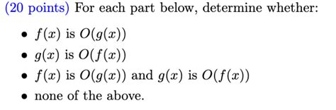 Solved 20 Points For Each Part Below Determine Whether