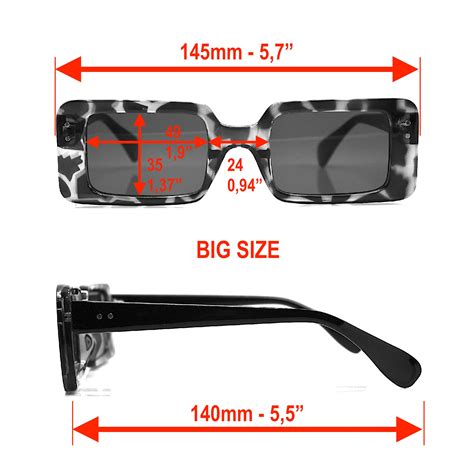 Big Rectangular Sunglasses Woman White Orange Flou Frame Black Lens
