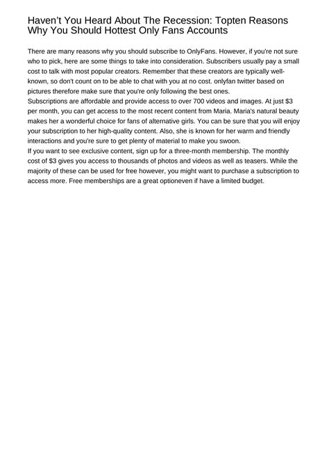 6 Reasons You Will Never Be Able To Hottest Only Fans Accounts Like Steve Jobsuhidu Pdf Pdf