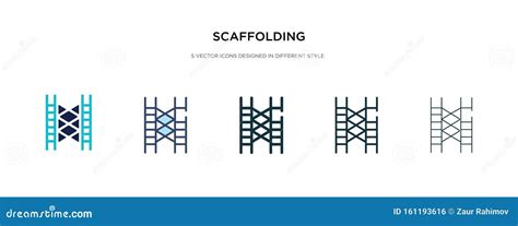Scaffolding Icon In Different Style Vector Illustration Two Colored And Black Scaffolding