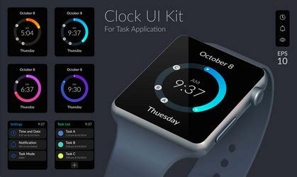 Clock Ui Design Concept Royalty Free Vector Image