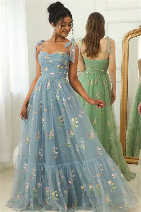 Embroidery Long Prom Dress， Newest A Line 2023 Prom Dresses Girl Grad Berryera