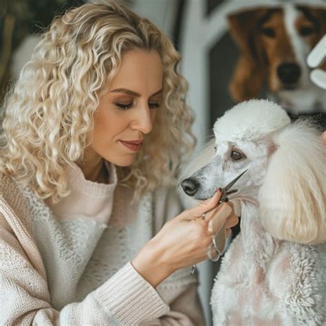 Free Grooming Fluffy Poodle Image Woman Poodle Grooming Download
