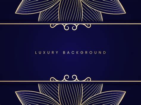 럭셔리 로얄 블루와 골든 추상적 인 배경 프리미엄 벡터