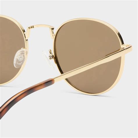 Lost Legacy Gold Uni Sex Round Sunglasses Le Specs