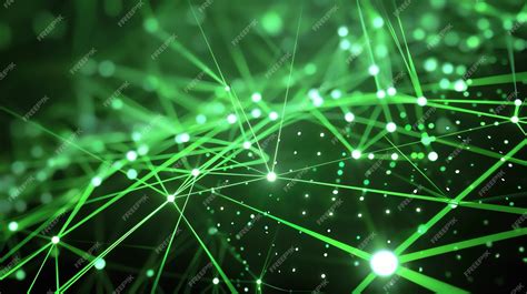 Glowing Green Neural Network Artificial Intelligence Premium Ai Generated Image