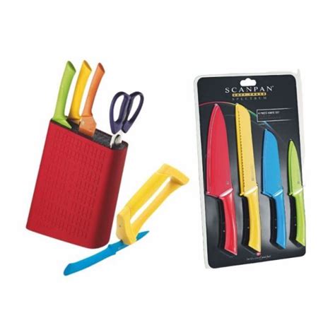 Scanpan Spectrum 6 Pieceknife Block With Bonus Coloured Knife Set