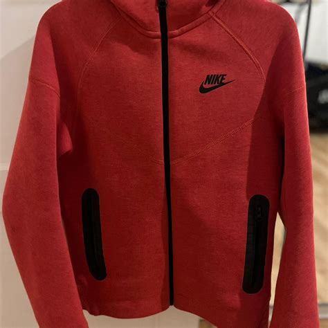 Red Nike Tech Fleece Only Worn Once So In Excellent Depop