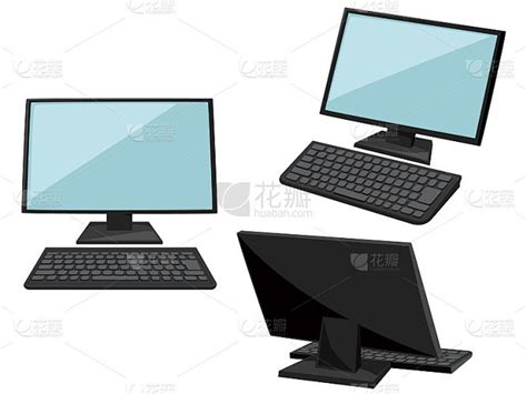 桌面电脑图标插图材质集 矢量图像