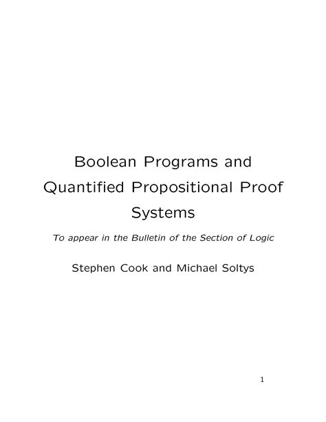 Boolean Programs And Quantified Propositional Proof System Pdf