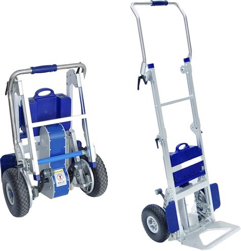 Carrello Montascale Elettrico Pieghevole Per Sacchi Freni Di Sicurezza Batteria Al Litio Da 48