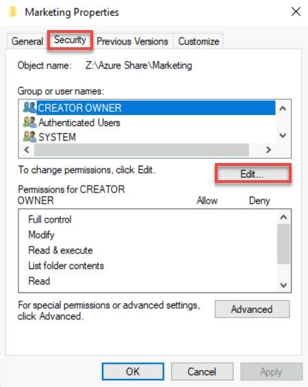 How To Set Windows Acls Ntfs Permissions On Azure File Shares Charbel Nemnom Mvp Mct