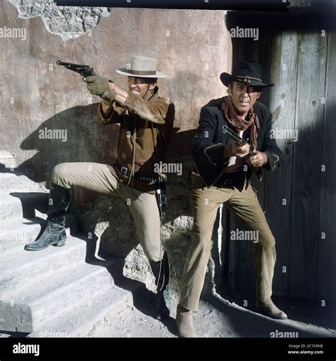 James Stewart And Dean Martin In Bandolero Promotional Movie Picture