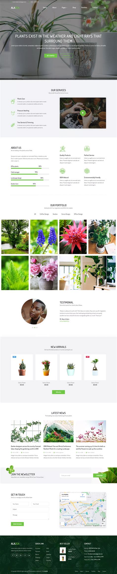 Alazea Free Bootstrap Html Css Nursery Template