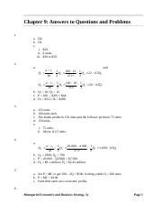 Chap Answers Docx Chapter Answers To Questions And Problems A D B D C I