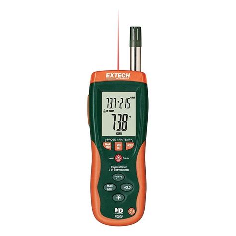 Extech Relative Humidity Meter W Ir Thermometer Hd500 Zoro