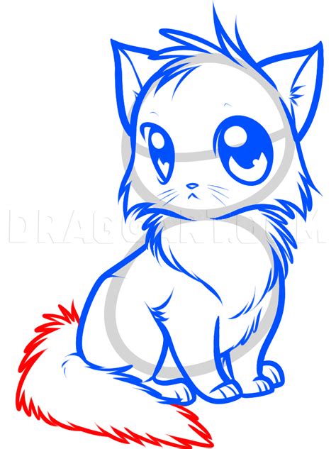 How To Draw A Cute Anime Cat Drawing Step By Step By Dawn Dragoart