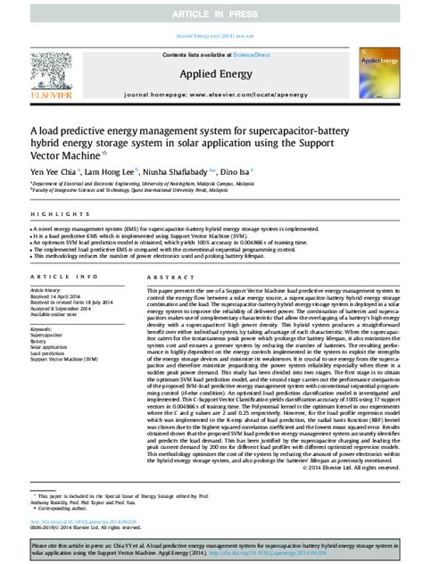 Pdf A Load Predictive Energy Management System For Supercapacitor Battery Hybrid Energy
