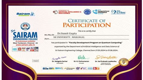 Sumit Gupta On Linkedin Successfully Completed One Week Fdp