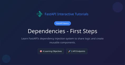 Dependencies First Steps Fastapi Basics Fastapi Tutorial