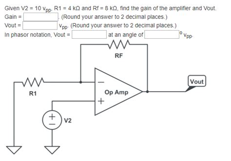 Solved Given V2 10 Vpp R1 4k And Rf 8 Kq Find The Chegg Com