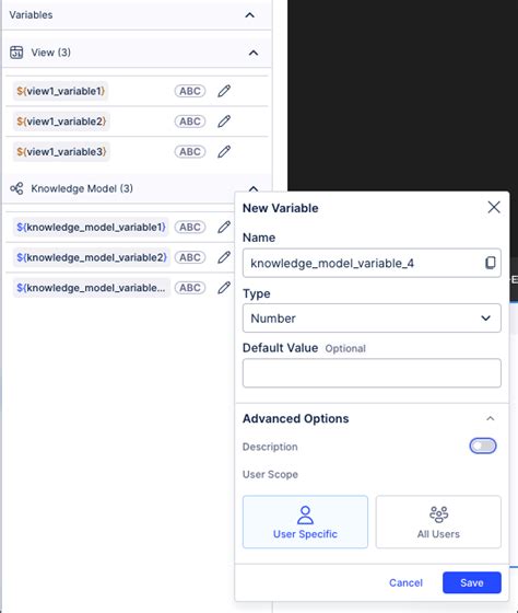 Creating And Managing Enhanced Knowledge Model Variables
