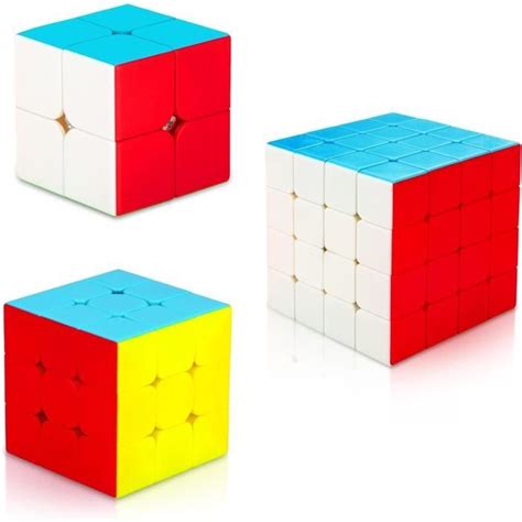 Coolzon Speed Magic Cube Ensemble 3 Pack Cube Magique 2x2x2 3x3x3