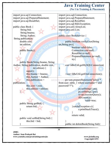 Jdbc Complete Notes By Java Training Center Som Sir PDF