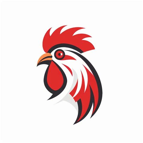 Minimalistic 2d Rooster Icon On White Background Premium Ai Generated Image