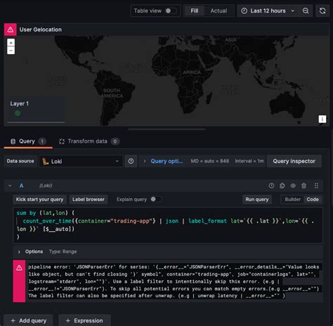 How Do I Graph Loki Data On Geomap Grafana Loki Grafana Labs Community Forums