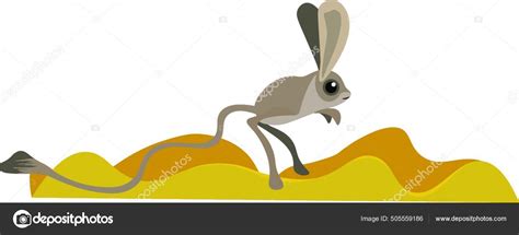 Clipart Jerboa Rodent Gradient Brown Jumping Land Long Ears Tail Stock Vector By