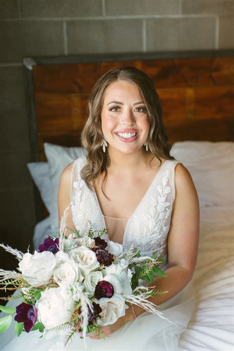 June Wedding With Plum And Champagne Whirly Girl Flowers