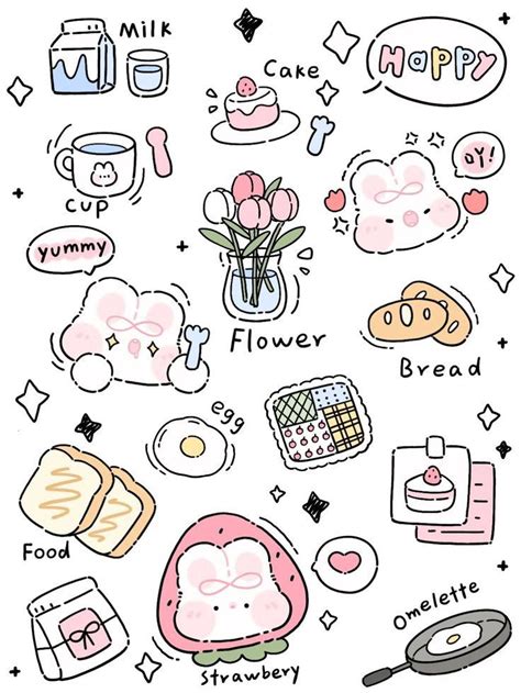 Stickers Aesthetic Cute Doodles Drawings Cute Easy Drawings Cute